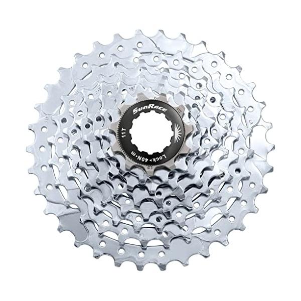 スプロケット フリーホイール ギア パーツ 自転車 コンポーネント サイクリング 輸入 クロスバイク ロードバイク マウンテンバイク CSM55.8AV0.US0.BX Sunrace Cassette 8SP 11-34 SIL CSM5...