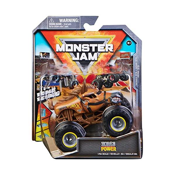 モンスタージャム モンスタートラック ミニカー  Monster Jam 2022 Spin Master 1:64 Diecast Truck with Bonus Accessory: Crazy Creatures Horse Pow...