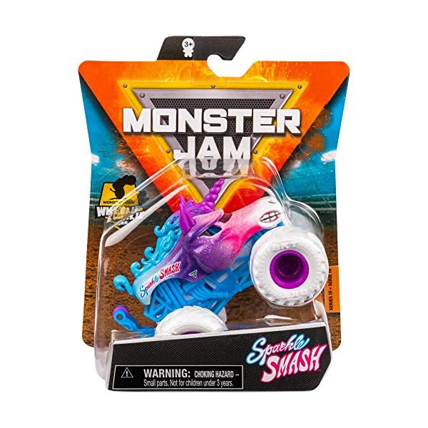 モンスタージャム モンスタートラック ミニカー 6055924 Monster Jam, Official Sparkle Smash Monster Truck, Die-Cast Vehicle, Crazy Creatures Ser...