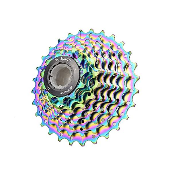スプロケット フリーホイール ギア パーツ 自転車 コンポーネント サイクリング 輸入 クロスバイク ロードバイク マウンテンバイク 9s 11-28T Rainbow VG SPORTS 9 Speed Cassette 11-25T/1...