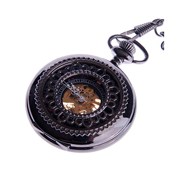 PWMSK33 ShoppeWatch Men’s Pocket Watch with Chain | Hand Winding Vintage Pocket Watch | Classic Mechanical Movement Pock...