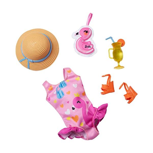 バービー バービー人形 HMM56 Barbie My First Barbie Clothes, Fashion Pack for 13.5-inch Preschool Dolls, Set withSwimsuit, Flamingo...