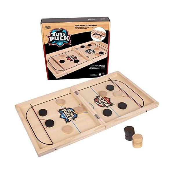 ボードゲーム 英語 アメリカ 海外ゲーム  Fast Sling Puck Game 14 Inches Small Size - Super Winner Slingshot Puck Board Game - Sling It Shot...