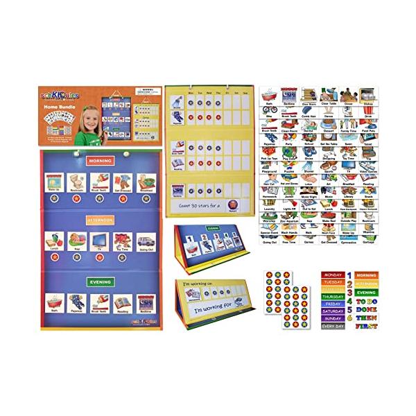 ボードゲーム 英語 アメリカ 海外ゲーム  SchKIDules Home-Themed Magnetic Visual Schedule &amp; Reward Chart w/129 Colorful Magnets &amp; 2-...