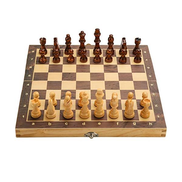 ボードゲーム 英語 アメリカ 海外ゲーム SA-123 15" x 15" Magnetic Wooden Folding Chess Set with 2 Extra Queens, Handmade Game Board Interio...