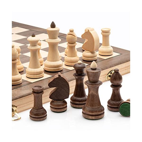 ボードゲーム 英語 アメリカ 海外ゲーム LG-1007.043 Lingle 15 Inches Magnetic Wooden Chess Set, Portable Travel Chess, 3 Inches King Height...
