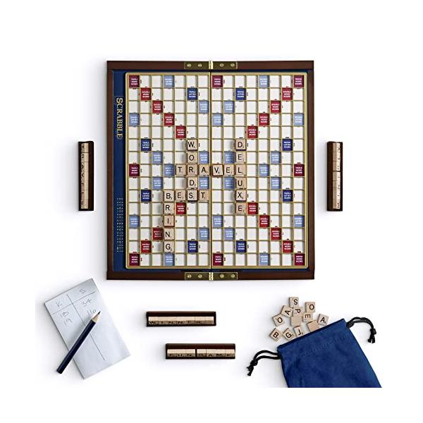 ボードゲーム 英語 アメリカ 海外ゲーム 27080 Scrabble Deluxe Travel Edition by WS Game Company | Compact Travel Game Set | Wooden Case wit...