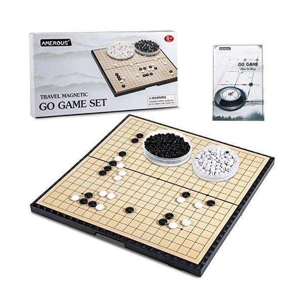 ボードゲーム 英語 アメリカ 海外ゲーム  AMEROUS 11 Inches Magnetic Go Game Set (19 x 19), Travel Foldable Board Game Set with Magnetic Pla...