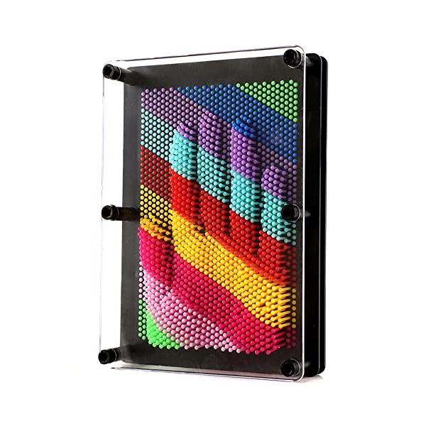 ボードゲーム 英語 アメリカ 海外ゲーム 5112 Sharkwill 3D Pin Art Sensory Toy Rainbow Needles Fidget Palm Board Extra Large(6 x 8 Inches) A...