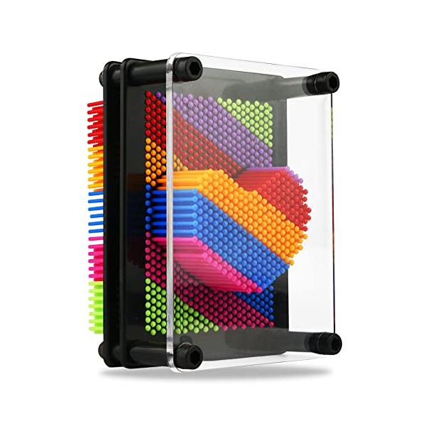 ボードゲーム 英語 アメリカ 海外ゲーム Pin Art 007 LXS 3D Pin Art Board Toy, Colourful Plasic Board Size(3.75 x 5 inches), Classic Pin Imp...