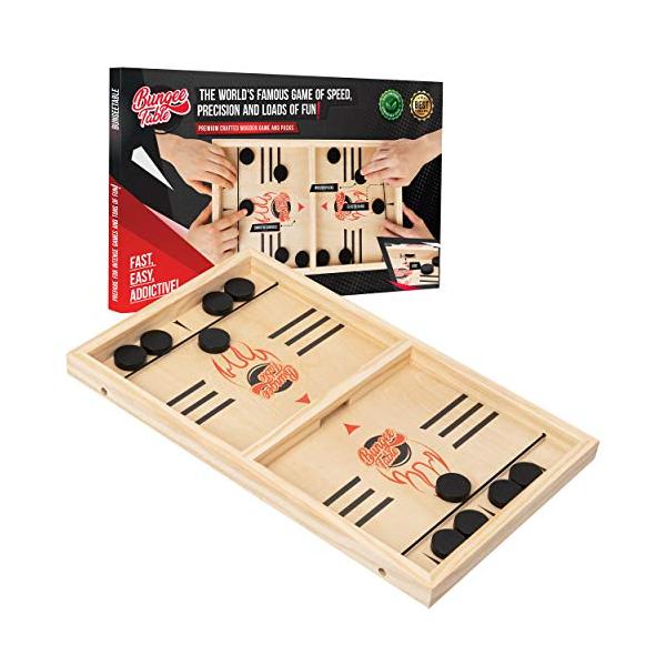 ボードゲーム 英語 アメリカ 海外ゲーム  Bungee Table Fast Sling Puck Game - Large Size - Test Your Speed and Accuracy with This Fast-Paced...