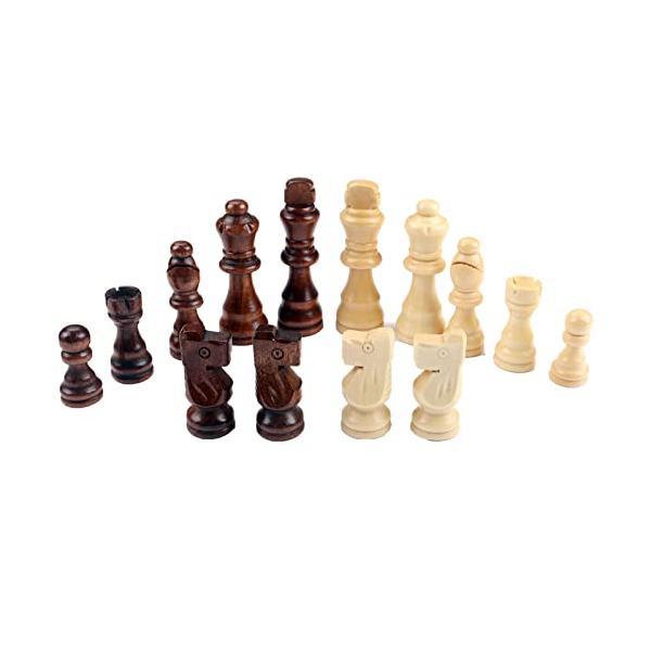 ボードゲーム 英語 アメリカ 海外ゲーム  ziphia Wooden Chess Pieces Only, 32 Pieses Standard Tournamen Staunton Wood Chessmen - 3.05 Inch K...