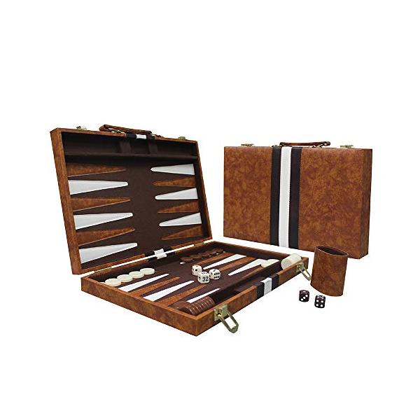 ボードゲーム 英語 アメリカ 海外ゲーム 135M-1 Sun Flair Backgammon Set - 15 Inch Backgammon Sets for Adults, Folding Classic Board Game wi...