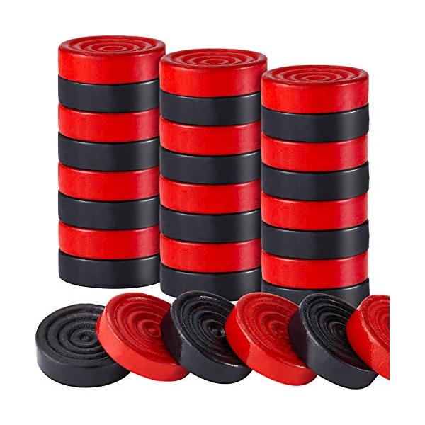 ボードゲーム 英語 アメリカ 海外ゲーム  Skylety 72 Pcs Wooden Checkers Pieces 1.06 Inch Checkers Pieces Only Stackable Ridge in Drawstring...