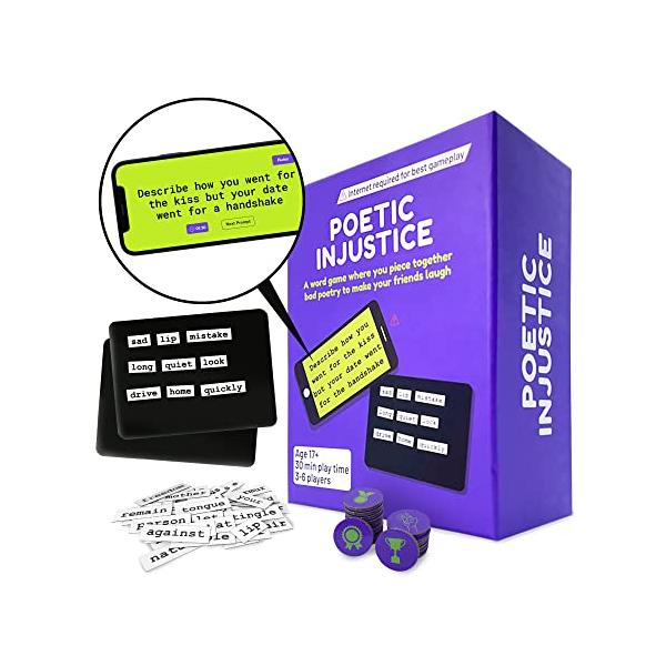 ボードゲーム 英語 アメリカ 海外ゲーム  Poetic Injustice ? A Magnetic Word Game Where You Make Bad Poetry for Laughs ? Family Night Ideas ...