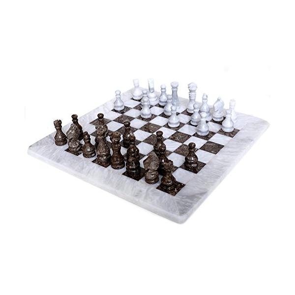 ボードゲーム 英語 アメリカ 海外ゲーム whiteandoceanicbiglocal Radicaln Marble Chess Set 15" Inches Handmade White and Grey Oceanic Classi...