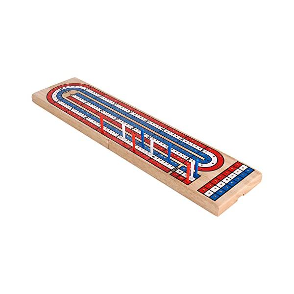 ボードゲーム 英語 アメリカ 海外ゲーム 4494 STERLING Games Folding Cribbage 3 Track Wooden Cribbage Board with Red White Blue Pegs for 3 P...