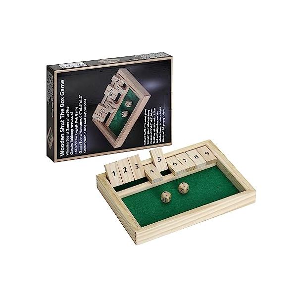 ボードゲーム 英語 アメリカ 海外ゲーム SB19321 Win SPORTS Wooden Shut The Box Game - Dice Game 2 Player,Board Game,Classics Tabletop Versi...