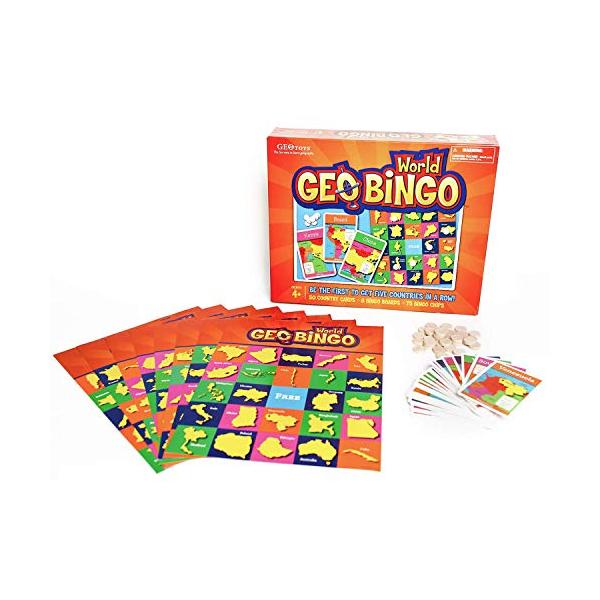 ボードゲーム 英語 アメリカ 海外ゲーム GEO112 GeoToys GeoBingo, World Bingo for Kids Ages 4 and Up, Geography Game for Home, School or Cam...