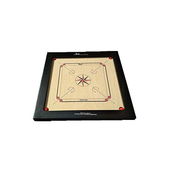 ボードゲーム 英語 アメリカ 海外ゲーム Finest-20mm T TABAKH Precise Finest 20mm Carrom Board with Coins, Striker, and Powder, Black, 4 Pla...
