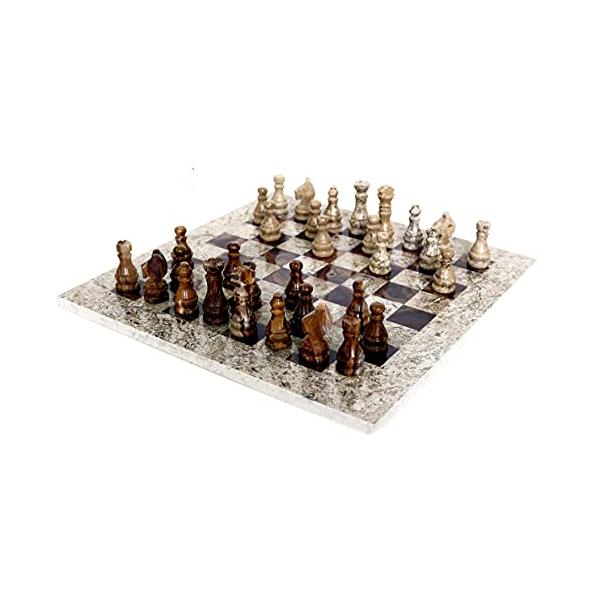 ボードゲーム 英語 アメリカ 海外ゲーム ch-fcdb Radicaln Marble Chess Set 15" Inches Coral and Dark Brown Handmade Luxury Board Games for A...