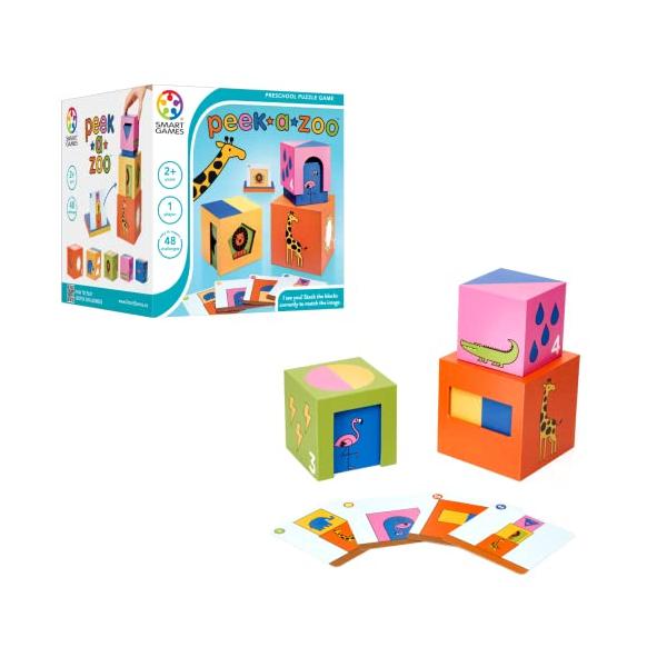 ボードゲーム 英語 アメリカ 海外ゲーム  SmartGames Peek-A-Zoo Learning Game with 48 Challenges ? Educational Stacking Puzzle Toy for Ages ...
