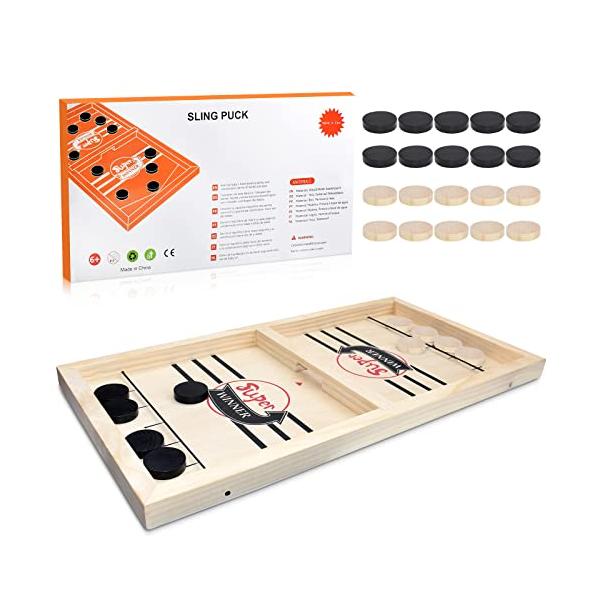 ボードゲーム 英語 アメリカ 海外ゲーム TTQ BAKAM Large Super Fast Sling Puck Game, Portable Table Hockey Game for Kids and Adults, Tableto...