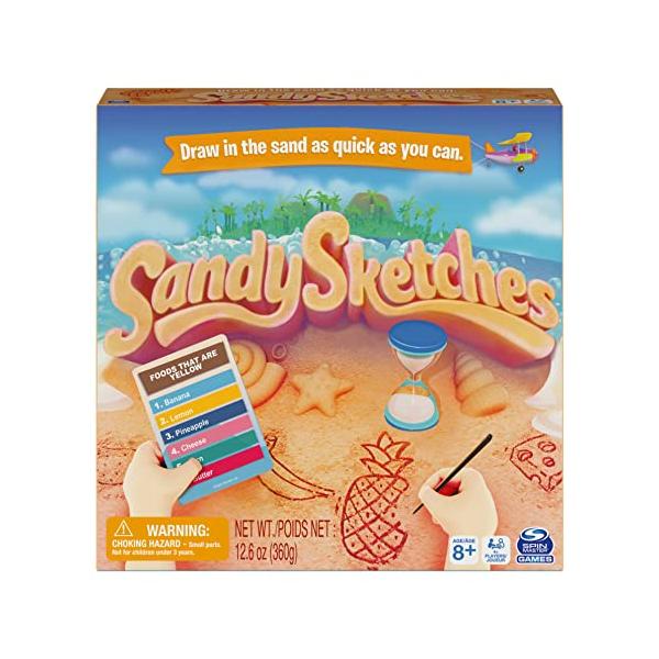 ボードゲーム 英語 アメリカ 海外ゲーム 6058681 Spin Master Sandy Sketches Sand Drawing Guessing Board Game, Family Game for Ages 8 and up海...
