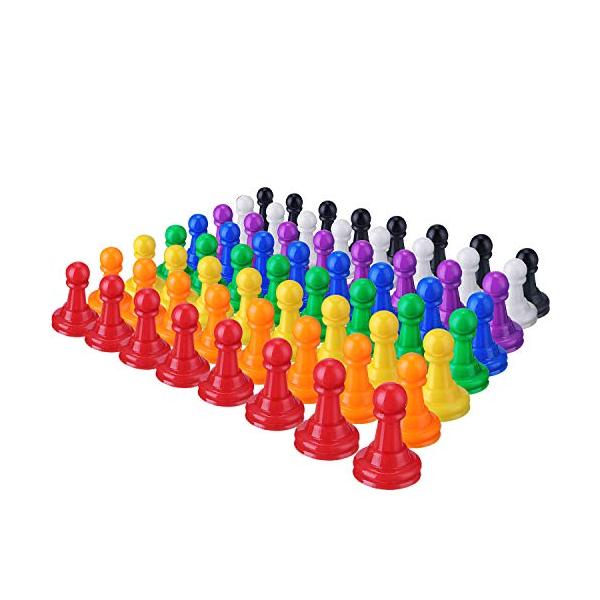 ボードゲーム 英語 アメリカ 海外ゲーム  Zonon 64 Pcs Board Games Pieces Multicolor Plastic Pawn Chess Pieces, 1 Inch Tabletop Bulk for Boa...