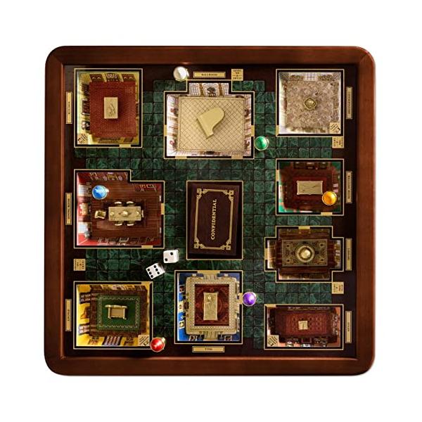 ボードゲーム 英語 アメリカ 海外ゲーム 21040 WS Game Company Clue Luxury Edition Board Game with Burl Wood Cabinet, Gold-Plated Accessorie...