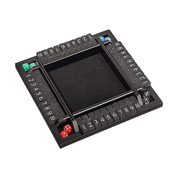 ボードゲーム 英語 アメリカ 海外ゲーム 49-7409 WE Games Shut The Box Wooden Board Game - Classic 4-Player Table Top Math Dice Game, Black ...