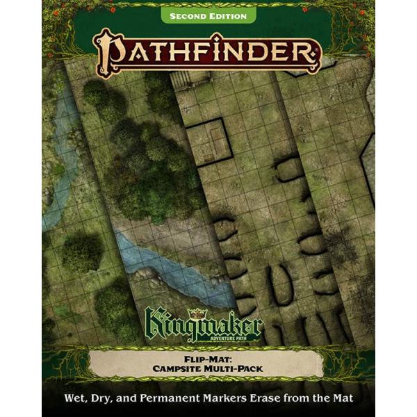 ボードゲーム 英語 アメリカ 海外ゲーム PZO2029 Pathfinder Flip-Mat Multi-Pack Campsites - 3 Battle Maps 24"x 30" for Kingmaker Adventure P...