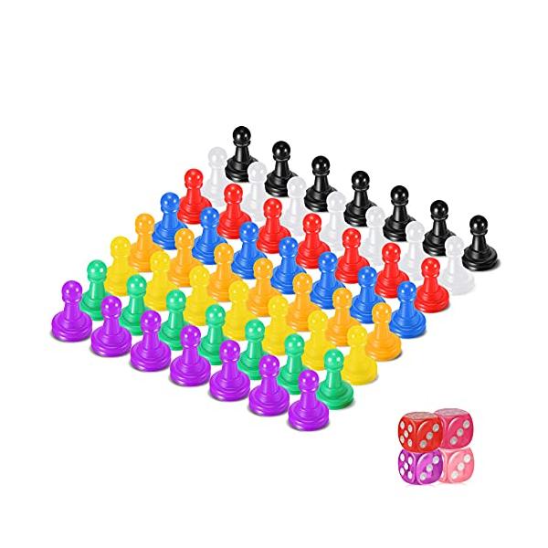 ボードゲーム 英語 アメリカ 海外ゲーム  Zhanmai 60 Pcs Board Game Pieces Multicolor Plastic Pawn Chess Pieces Components Table Markings 6 ...