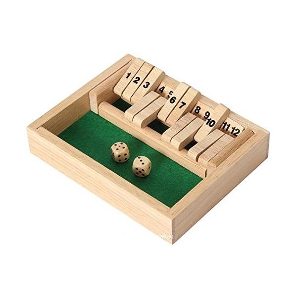 ボードゲーム 英語 アメリカ 海外ゲーム  Wooden 12# Shut The Box Game - Small Travel Set - Simple funny Family, party board game海外限定品を迅速輸入！...