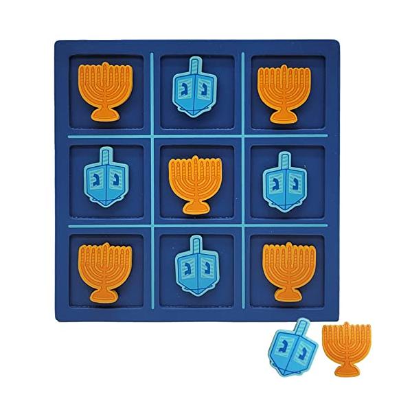 ボードゲーム 英語 アメリカ 海外ゲーム  Hanukkah Tic-Tac-Toe Game, 8" x 8" Inch Jewish Board Game Wooden Display Chanukah Gifts for Kids P...
