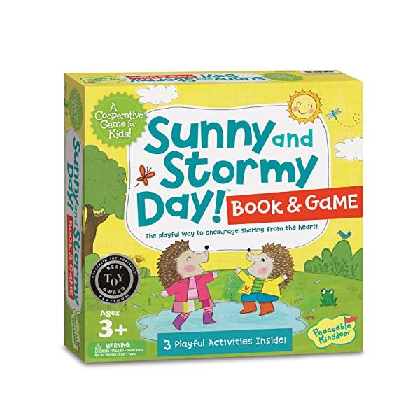 ボードゲーム 英語 アメリカ 海外ゲーム GMC22 Peaceable Kingdom Sunny and Stormy Day Book and Game, Cooperative Sharing and Emotional Learn...
