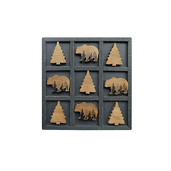 ボードゲーム 英語 アメリカ 海外ゲーム B6C-HA8TBT-7K NIKKY HOME Cute Bear Decorative Wooden Board Travel Game Tic Tac Toe for Fun Coffee T...
