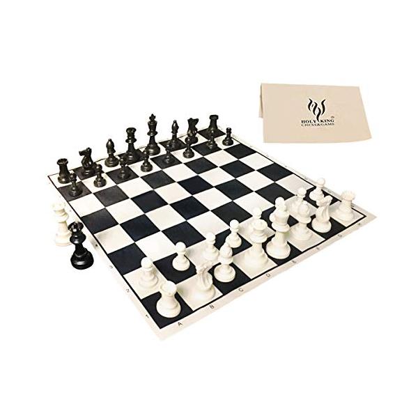 ボードゲーム 英語 アメリカ 海外ゲーム  HOLYKING 19" Tournament Cloth Chess Board Set - Portable Travel Pocket Chess Game Set Roll Up Comb...