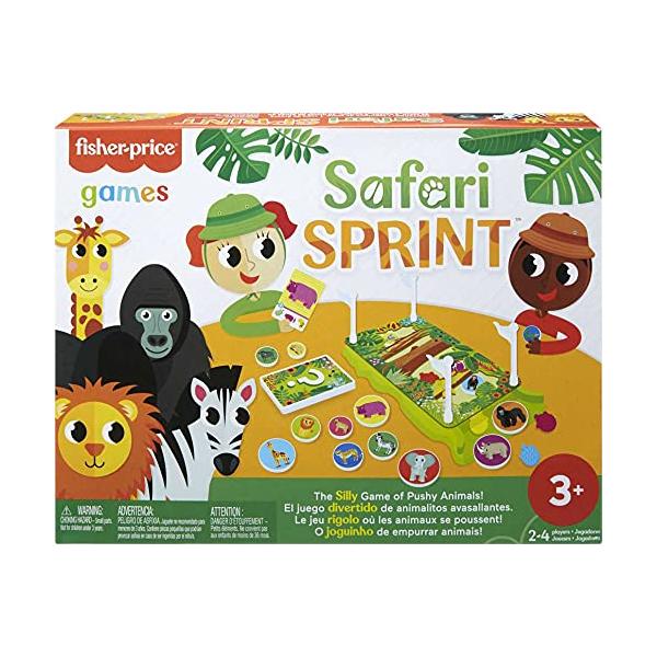 ボードゲーム 英語 アメリカ 海外ゲーム GYJ82 Mattel Games Safari Sprint Fisher-Price Kids Pre-School Game with Jungle-Themed Track, Hedgeh...