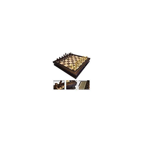 ボードゲーム 英語 アメリカ 海外ゲーム  4 Less CO 19" Large Deluxe Chess Board Game Set Box Inlaid Walnut Wood Pieces 1208M海外限定品を迅速輸入！5〜15...