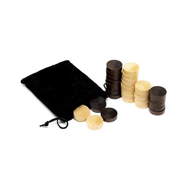 ボードゲーム 英語 アメリカ 海外ゲーム BGPR-30-125 DA VINCI Solid Wood Backgammon and Checkers Pieces 30 Replacement Ridged Game Chips wit...