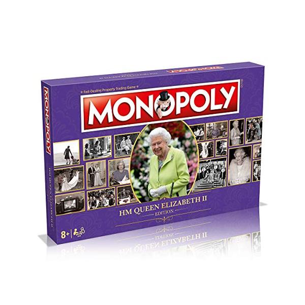 ボードゲーム 英語 アメリカ 海外ゲーム WM01036-EN1-6 HM Queen Elizabeth II Monopoly Board Game, Tour Key Moments in Her Majesty's Life, Co...