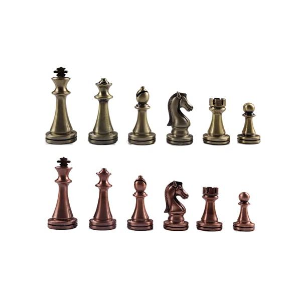 ボードゲーム 英語 アメリカ 海外ゲーム  LuckyWish Staunton Weighted Metal Chess Pieces Chessmen with 2.6 Inch King Felted 2 Extra Queens C...