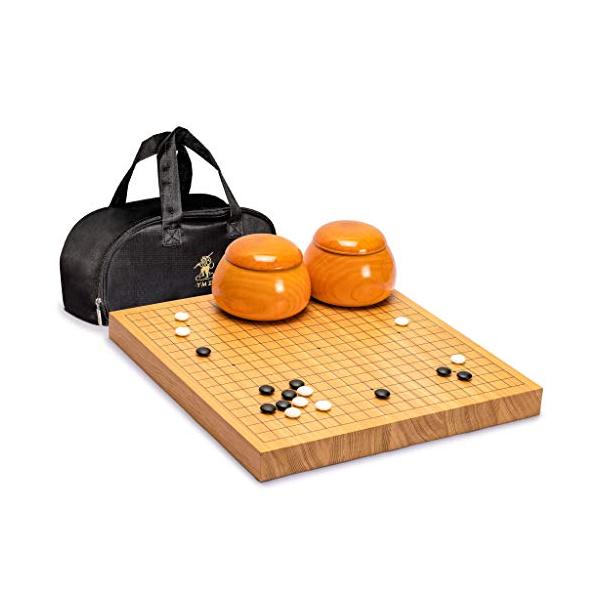 ボードゲーム 英語 アメリカ 海外ゲーム YN-TS015-A_YN-SB001-A Yellow Mountain Imports Shin Kaya 1.6-Inch Reversible 19x19 / 13x13 Go Game S...