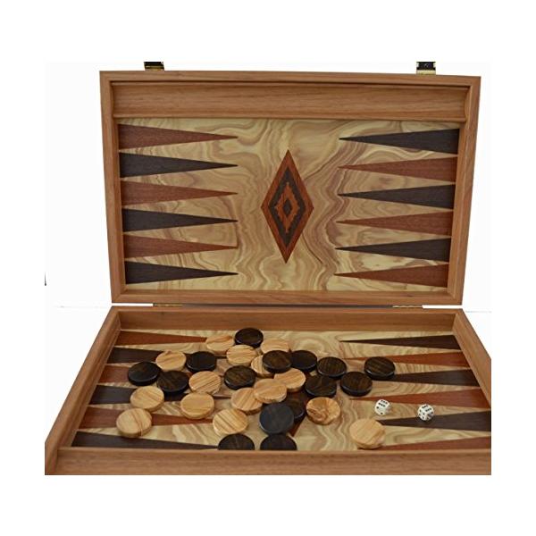 ボードゲーム 英語 アメリカ 海外ゲーム  Manopoulos Olive Wood Backgammon Set - Olive Wood Chips - Hand Made海外限定品を迅速輸入！5〜15営業日にて発送します。商品名（自...