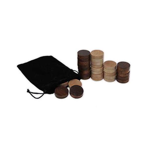 ボードゲーム 英語 アメリカ 海外ゲーム BGP-30-150 DA VINCI Wooden Backgammon and Checkers Pieces 30 Replacement Game Chips with Cloth Stor...