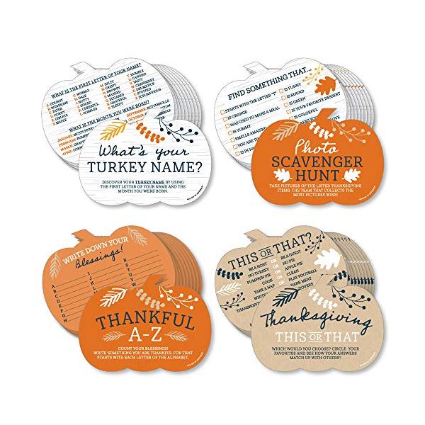 ボードゲーム 英語 アメリカ 海外ゲーム BD7501gam Big Dot of Happiness Happy Thanksgiving Games, Fun for Kids and Families, 4 Fall Harvest ...