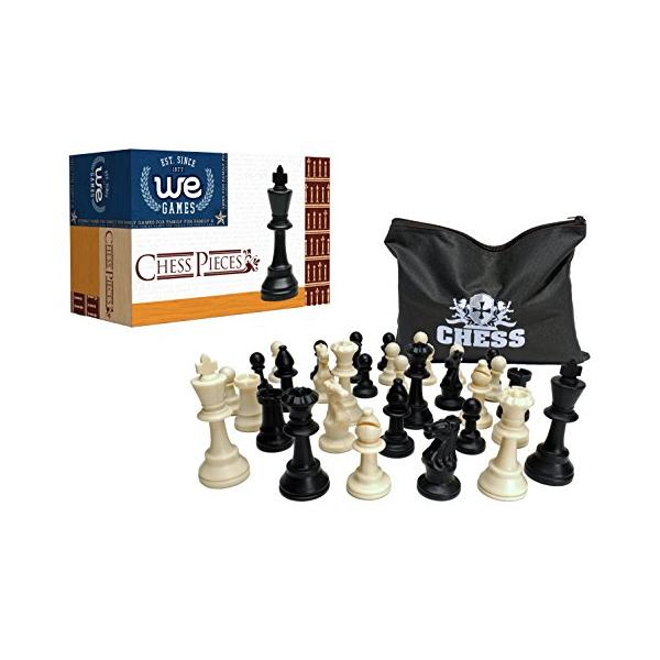 ボードゲーム 英語 アメリカ 海外ゲーム 041137 WE Games Triple Weighted Plastic Staunton Chessmen, Black &amp; Cream - 3.75 in King海外限定品を迅速...