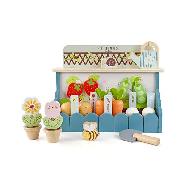 ボードゲーム 英語 アメリカ 海外ゲーム U14038 PairPear Montessori Wooden Vegetable Matching Toy ? Play Food Garden Set for Toddlers 3+, Pr...