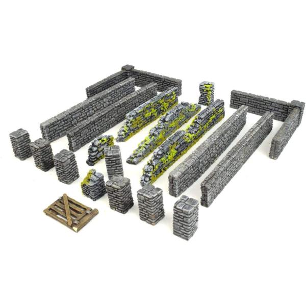 ボードゲーム 英語 アメリカ 海外ゲーム WAWSWPLS War World Gaming World at War Stone Wall and Pillar Sections Large Set ? 28mm WW2 Normandy...